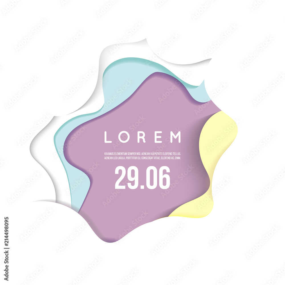 3D abstract background with paper cut shapes. Punchy pastel Vector ...