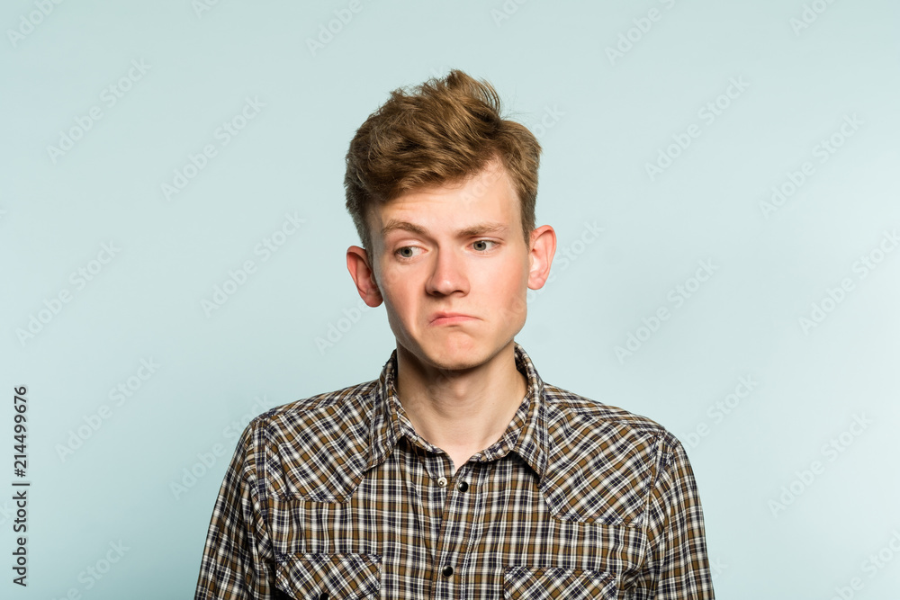 not bad face. man contemplating or thinking over smth. pensive ...