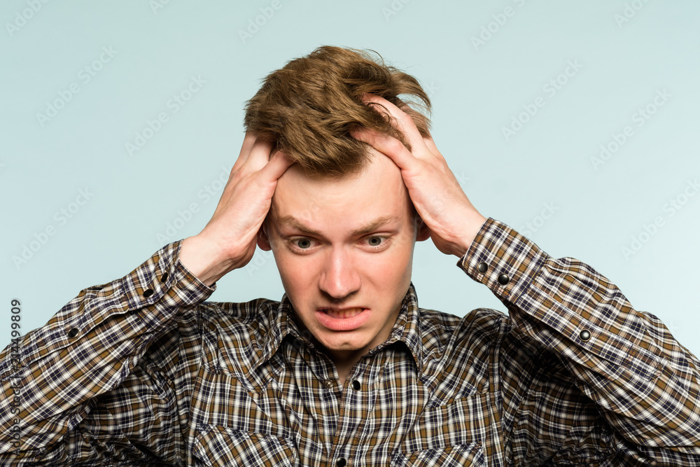 emotional breakdown. desperate man in distress. failure and loss ...