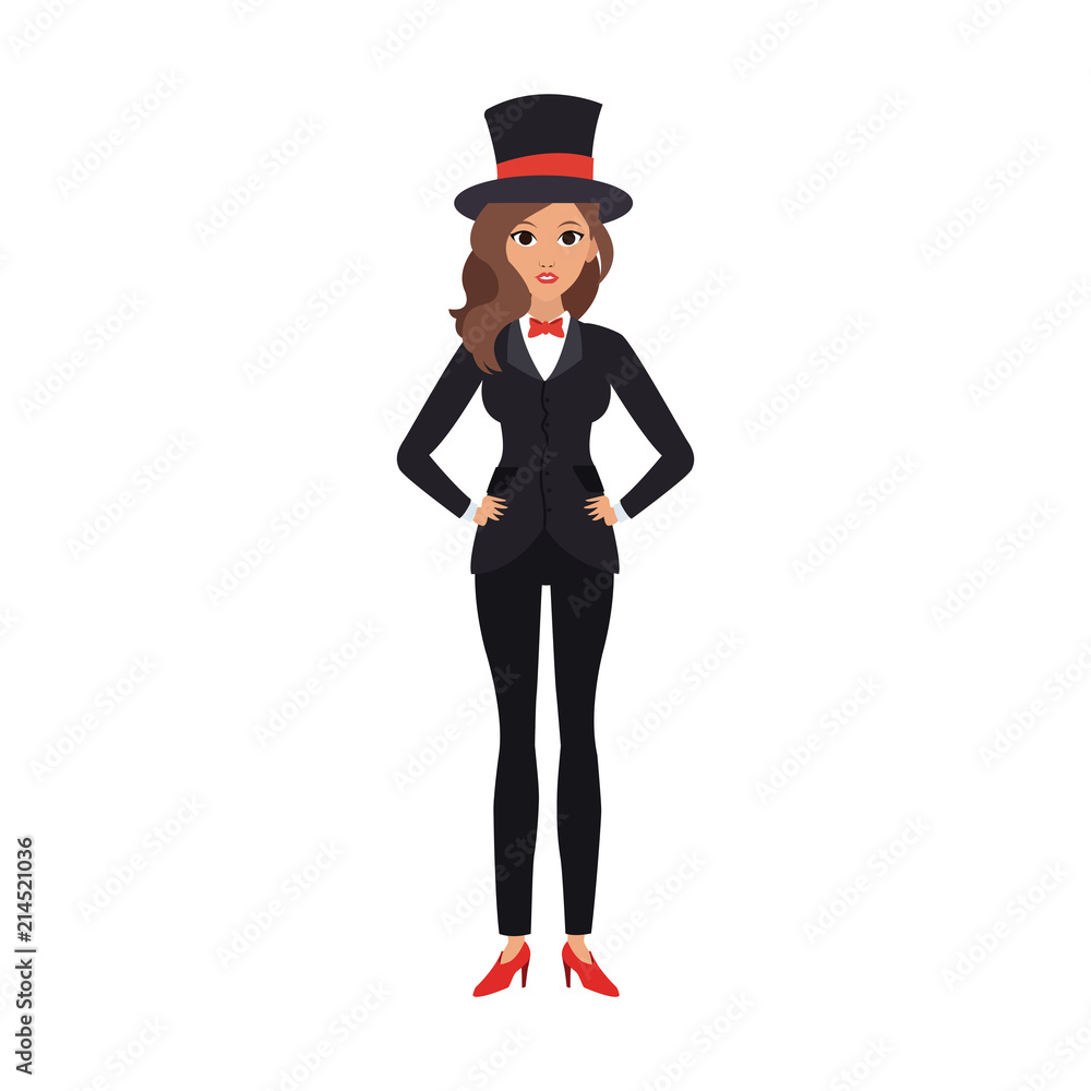 Woman magician costume cartoon vector illustration graphic design Stock ...