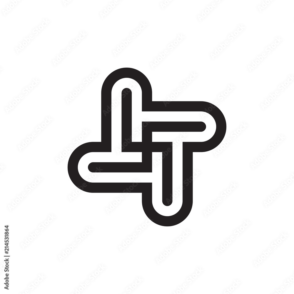 plus logo design circular line art Stock Vector | Adobe Stock