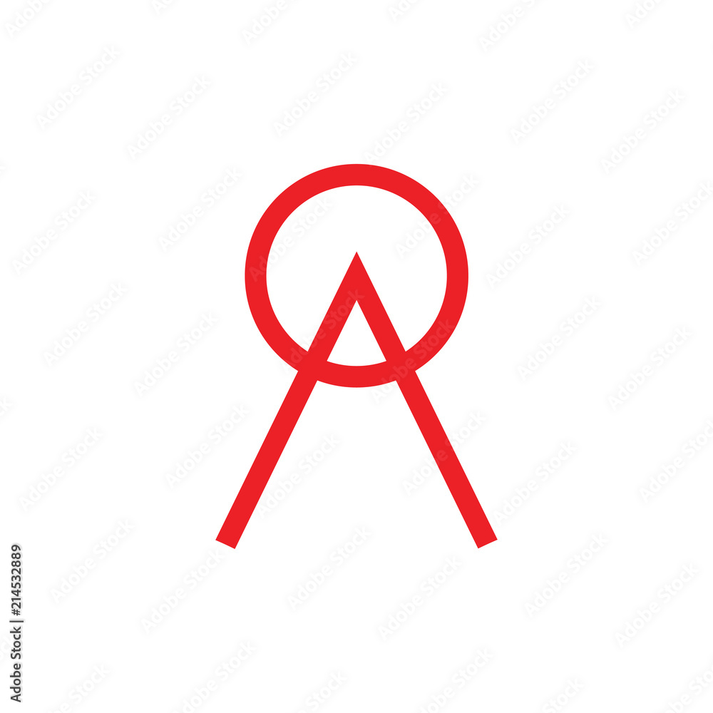 AO logo letter with sun line art design Stock Vector | Adobe Stock