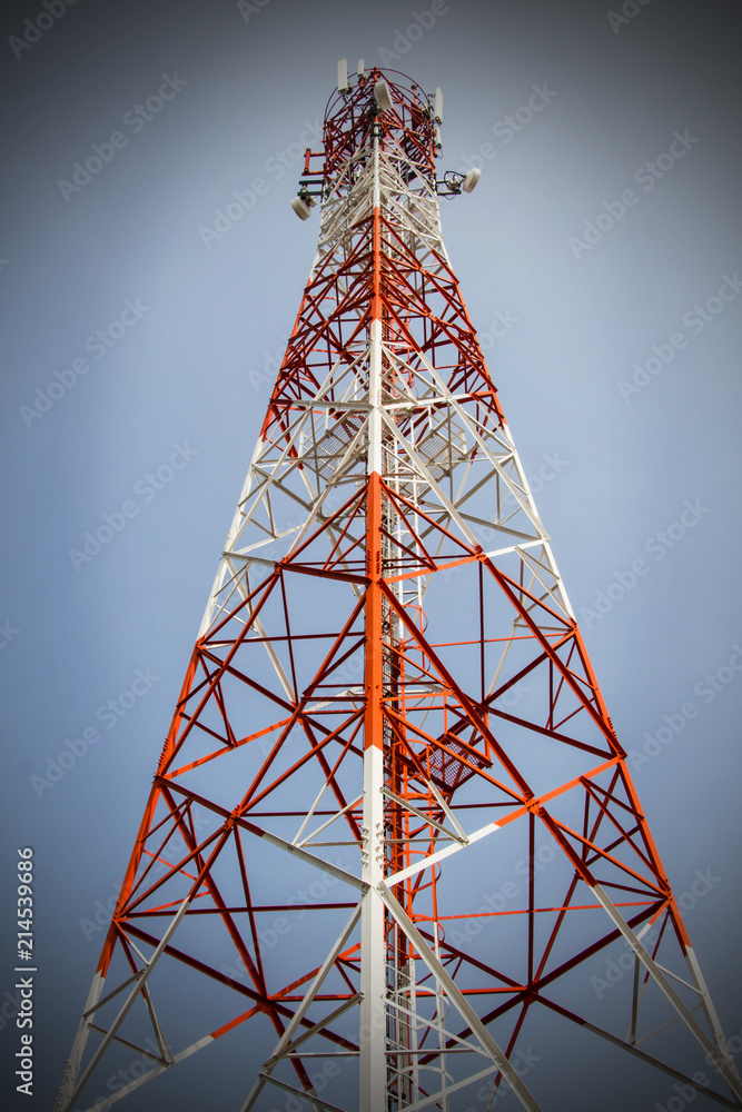 communication towers Stock Photo | Adobe Stock