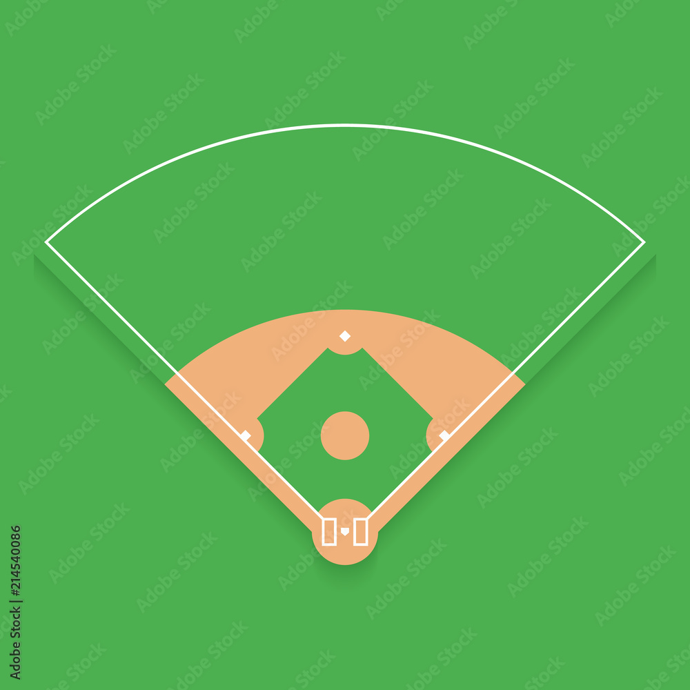Baseball field from top view flat design Stock Vector | Adobe Stock