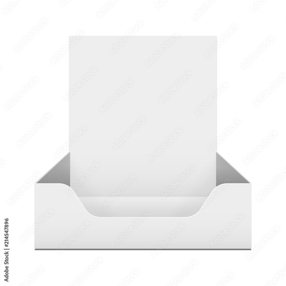 Box holder for advertising fliers. Illustration isolated on white ...