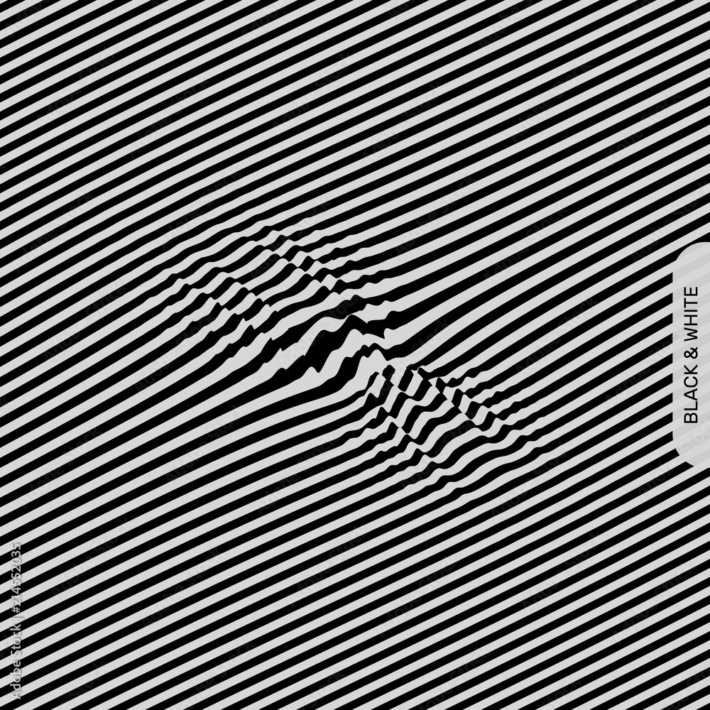 Glitch abstract background. Distortion effect, bug and error. Black and white design. Pattern ...