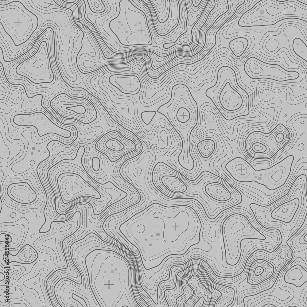 Seamless topographic map contour background. Topo map with elevation ...