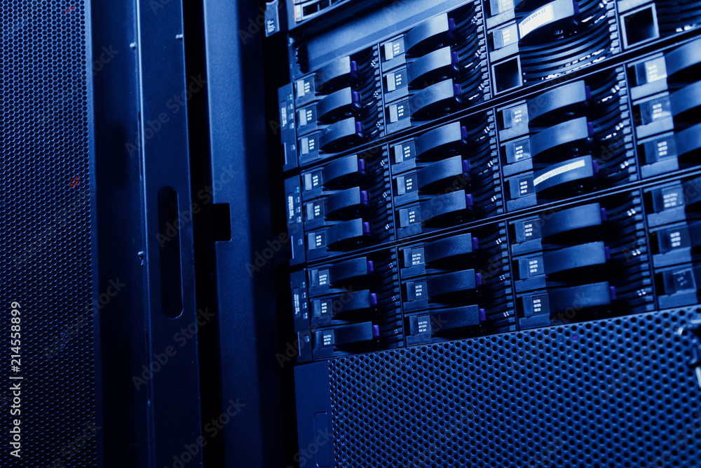 Server rack cluster in a data center Stock Photo | Adobe Stock
