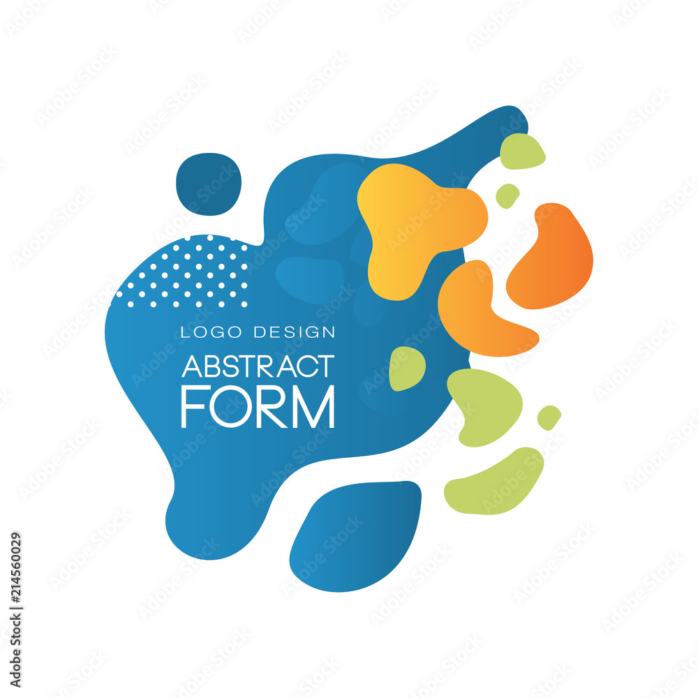 Abstract form logo design, original brand identity element in flat ...