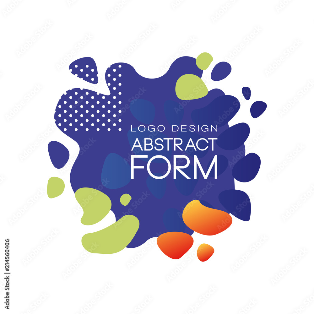 Abstract form logo design, brand identity element in flat style ...