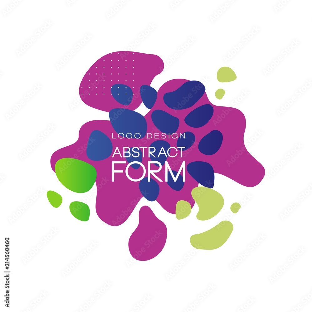 Abstract form logo design, brand identity element in flat style ...