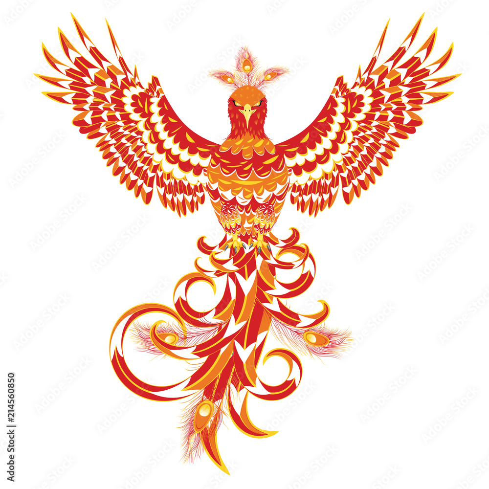 Mythical Phoenix Bird Stock Vector | Adobe Stock