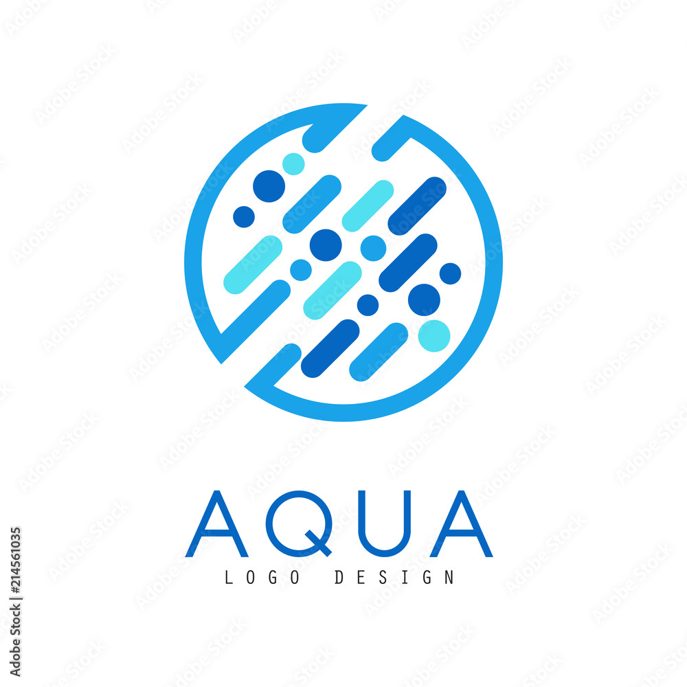 Aqua logo design, brand identity template, ecology element for poster ...