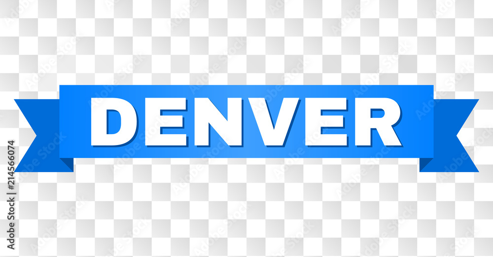 DENVER text on a ribbon. Designed with white title and blue tape ...