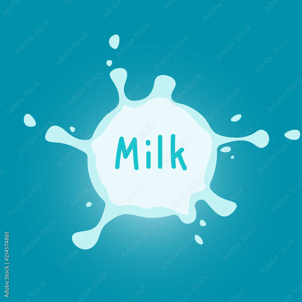 Vector realistic milk splashes with gradient background. Stock Vector ...