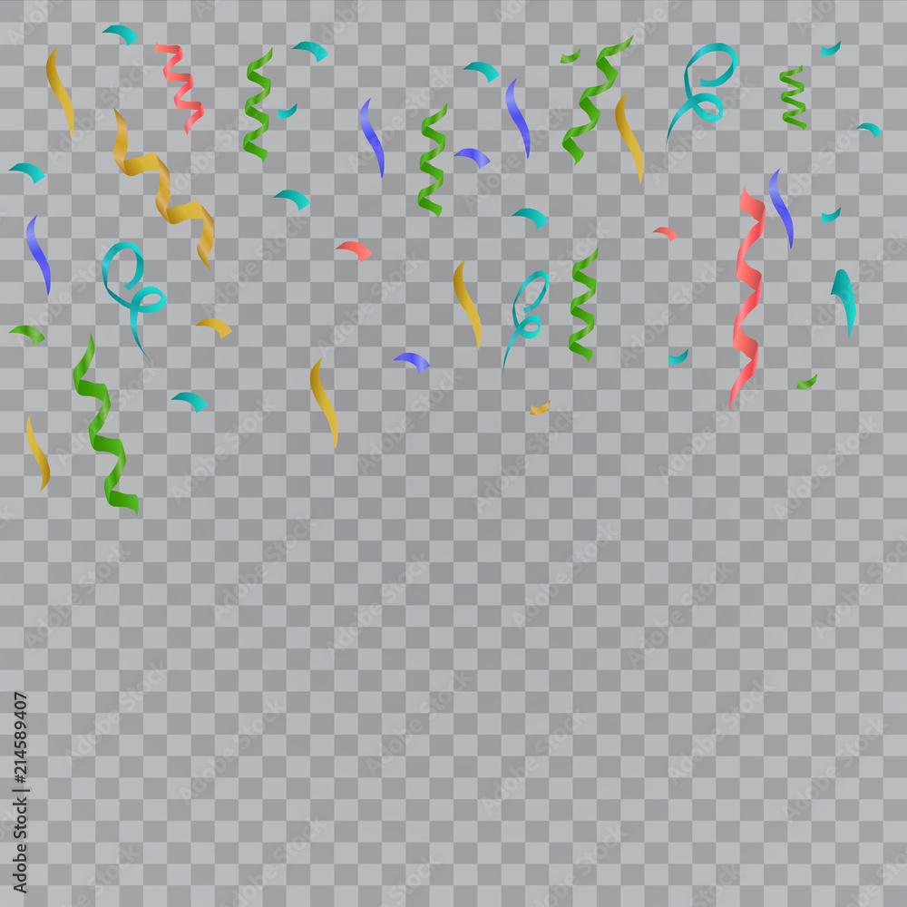 Colorful bright confetti isolated on transparent background. Festive ...