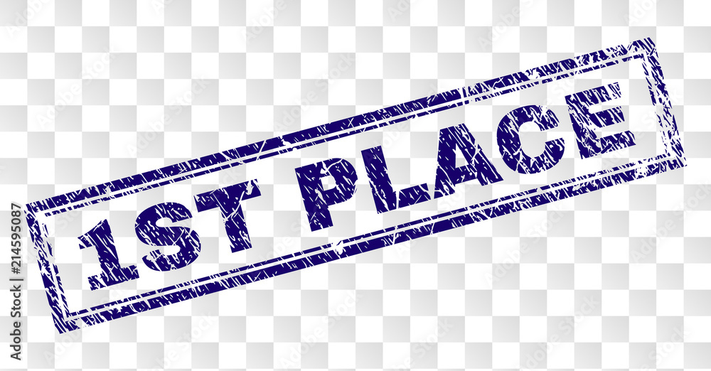 1ST PLACE stamp seal print with rubber print style and double framed ...