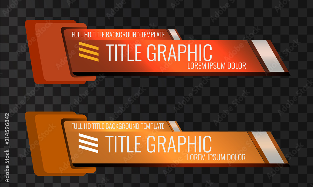 Set of Video headline title or lower third template. Unique banner ...
