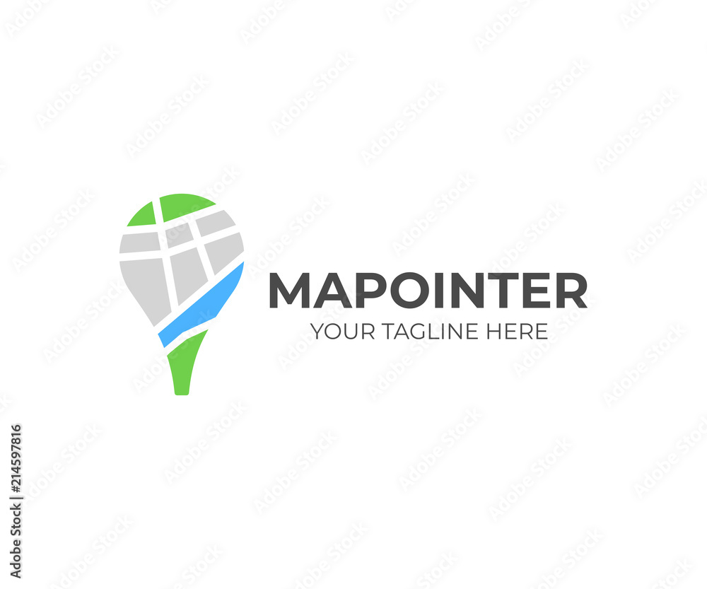 Map pin logo template. Map marker pointer vector design. Location map ...
