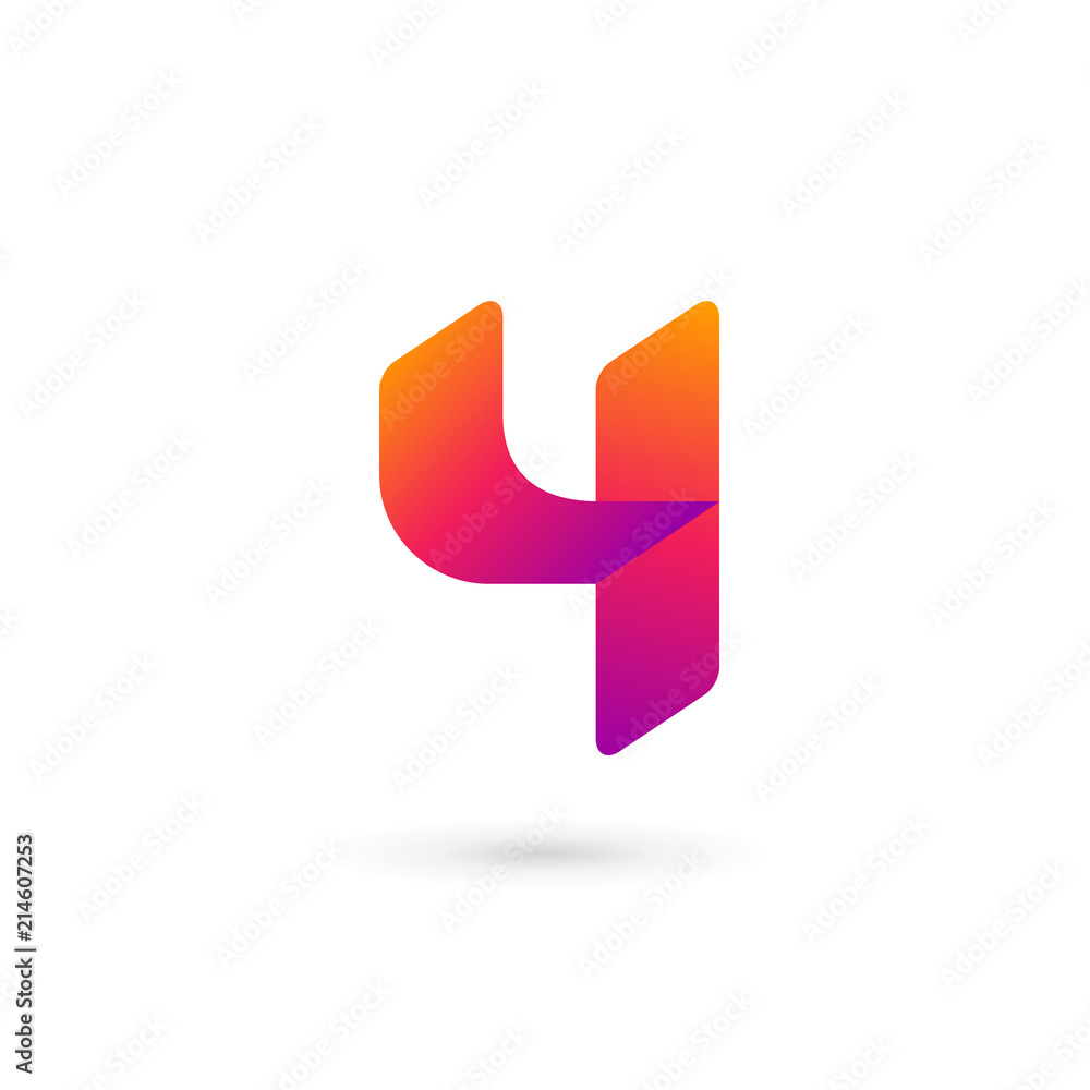 Vetor de Number 4 logo icon design template elements do Stock | Adobe Stock