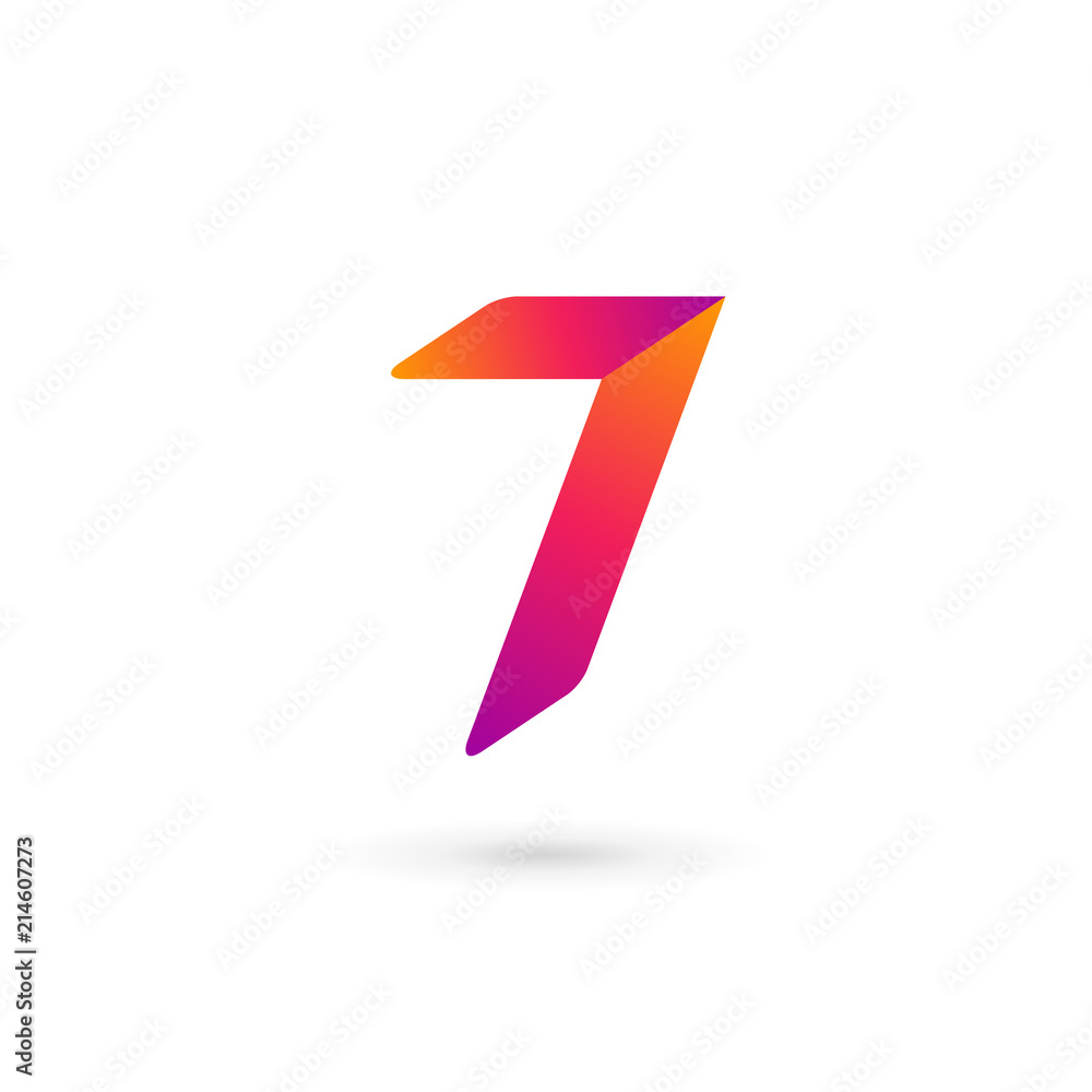 Number 7 logo icon design template elements Stock Vector | Adobe Stock