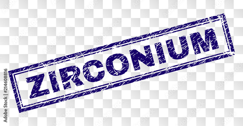 ZIRCONIUM stamp seal print with grainy style and double framed ...