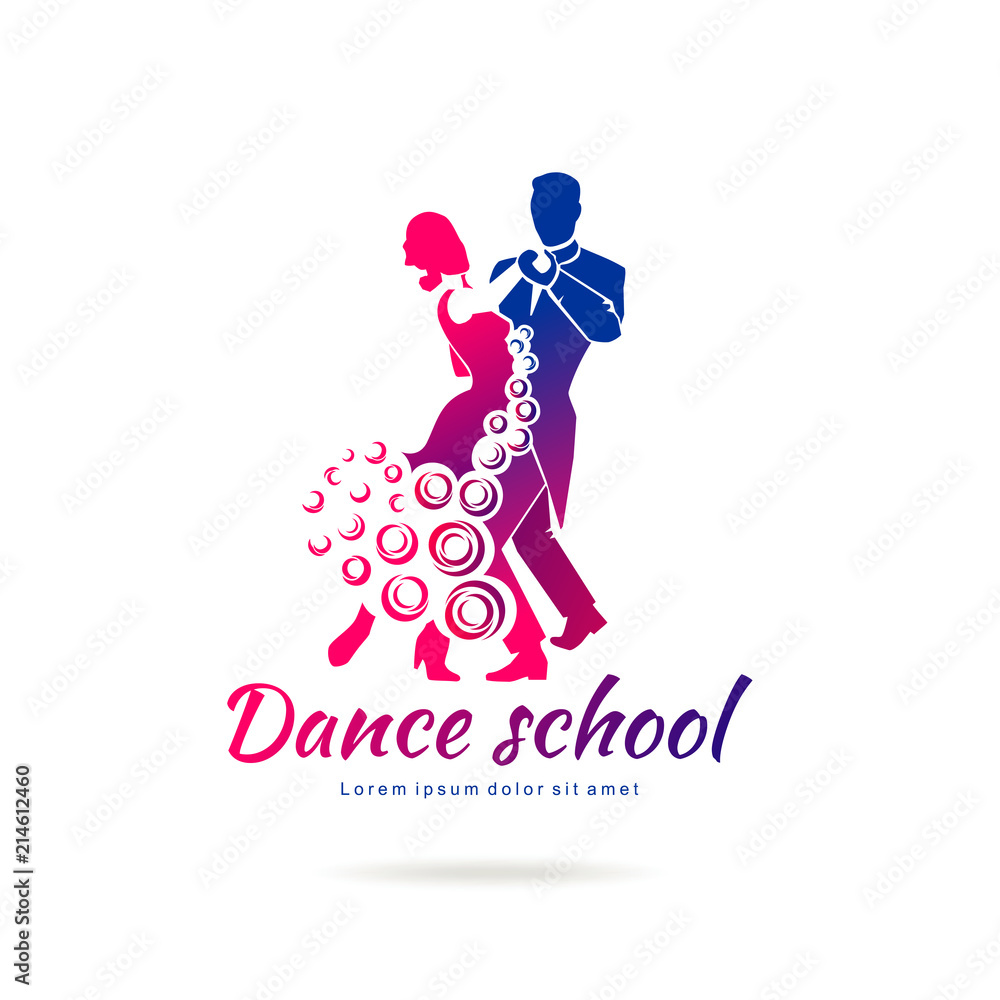 Vector logo template for dance studio Stock Vector | Adobe Stock