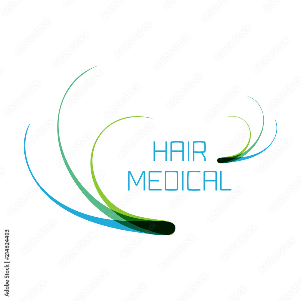 Vetor de Hair medical logo with follicle icons for diagnostic centers ...