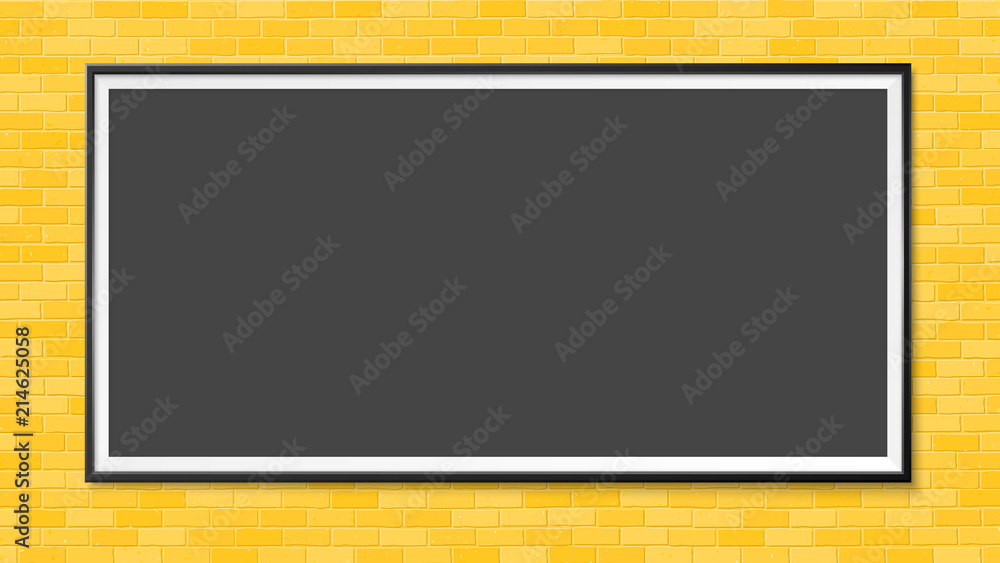 Frame on the wall. Photoframe mock up. Simple empty framing for your ...