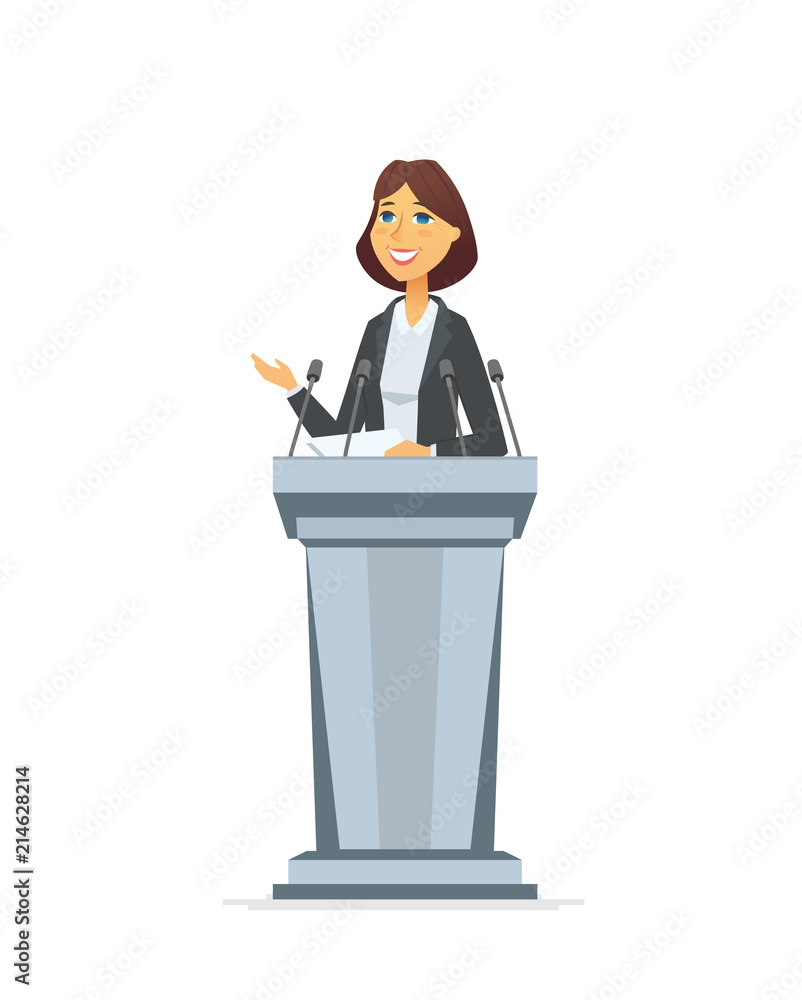 Female politician - cartoon people character isolated illustration ...