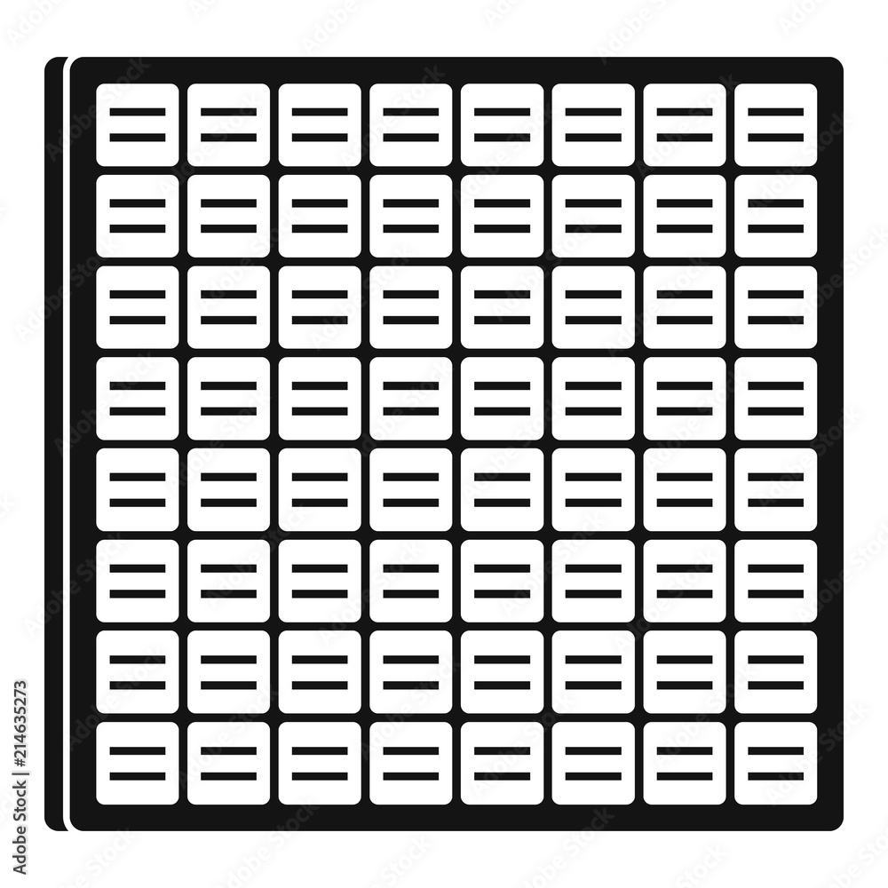 Solar battery cell icon. Simple illustration of solar battery cell ...