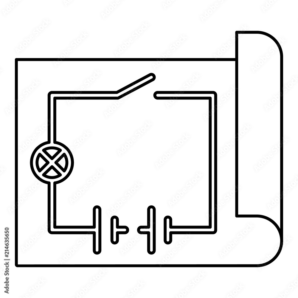 Electric scheme icon. Outline illustration of electric scheme vector ...