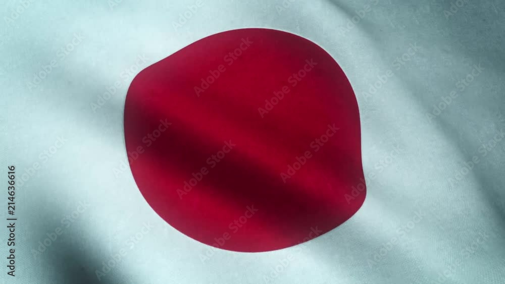Realistic flag of Japan waving with highly detailed fabric texture ...