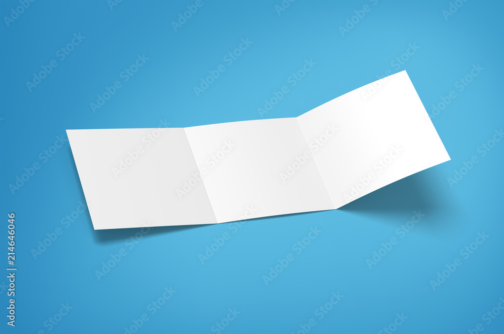 Tri-fold brochure mock-up. Blank brochure white template paper on ...
