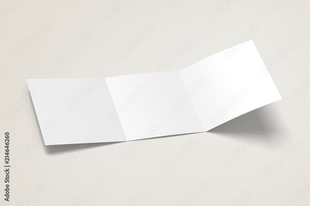 Tri-fold brochure mock-up. Blank brochure white template paper on ...