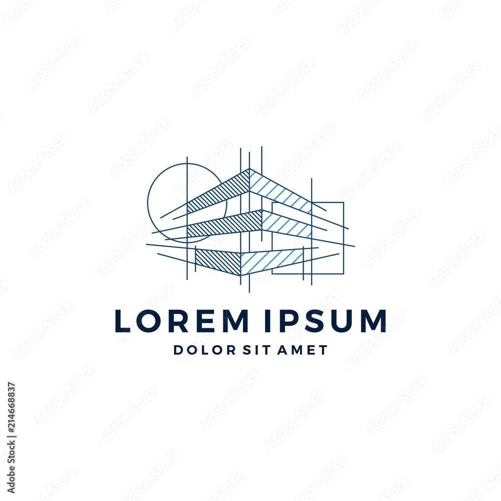 building architect construction drawing logo vector Stock Vector ...