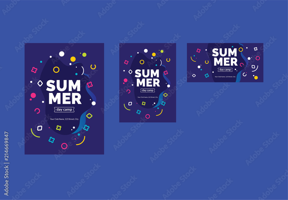 Colorful Abstract Envelope Layout Set Stock Template | Adobe Stock