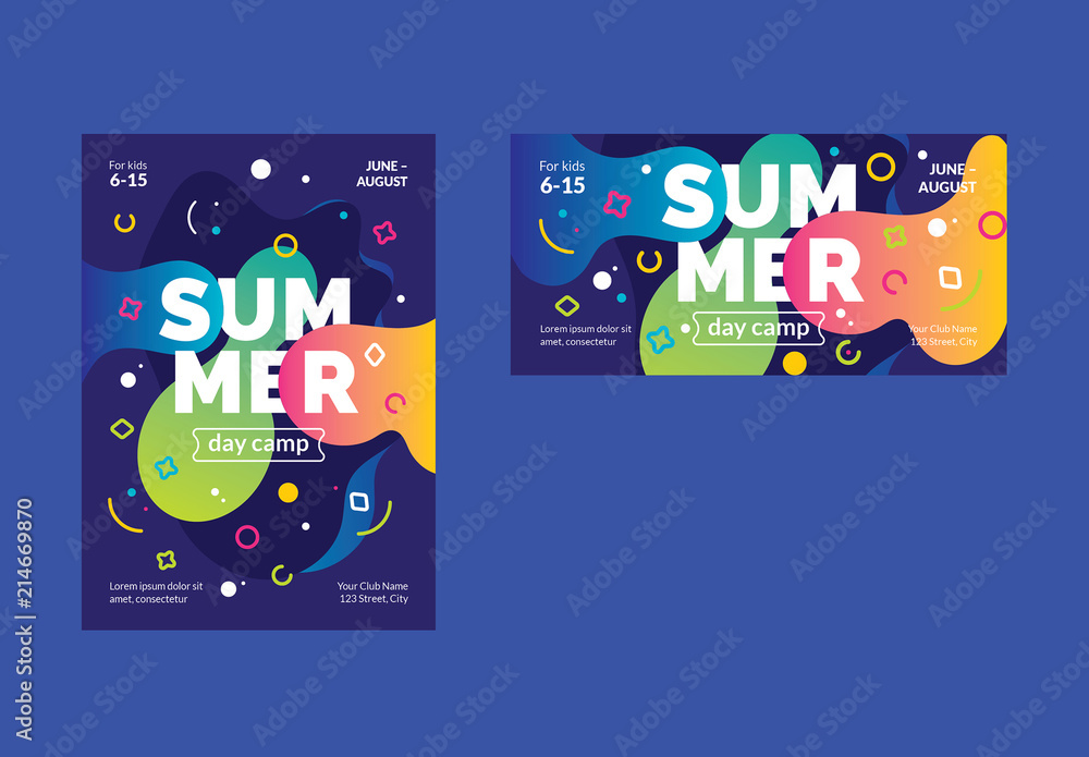 Colorful Abstract Flyer Layouts Stock Template | Adobe Stock