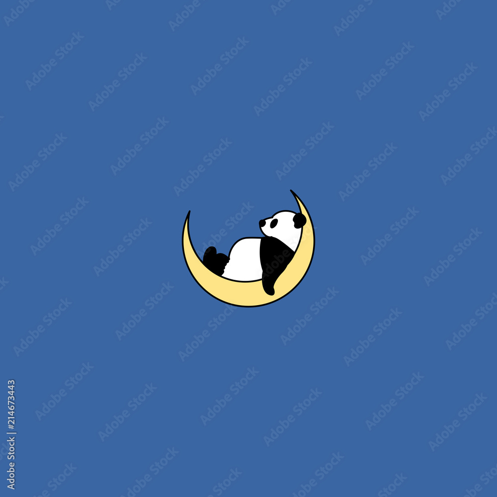 Panda sleeping on the moon, vector illustration Stock Vector | Adobe Stock