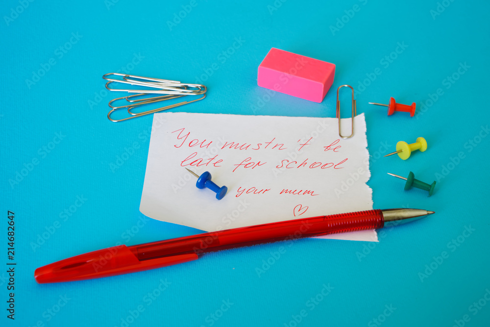 «You mustn't be late for school», - note for a schoolboy from a loving ...