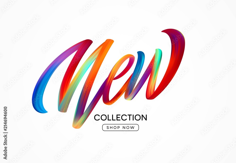 Calligraphy New collection. Colorful modern flow lettering. Vector ...