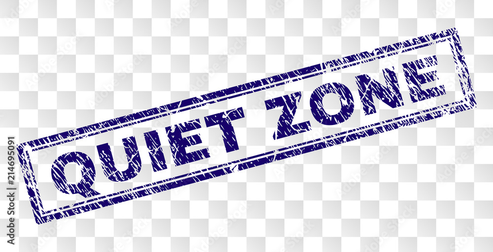 QUIET ZONE stamp seal print with grunge style and double framed ...