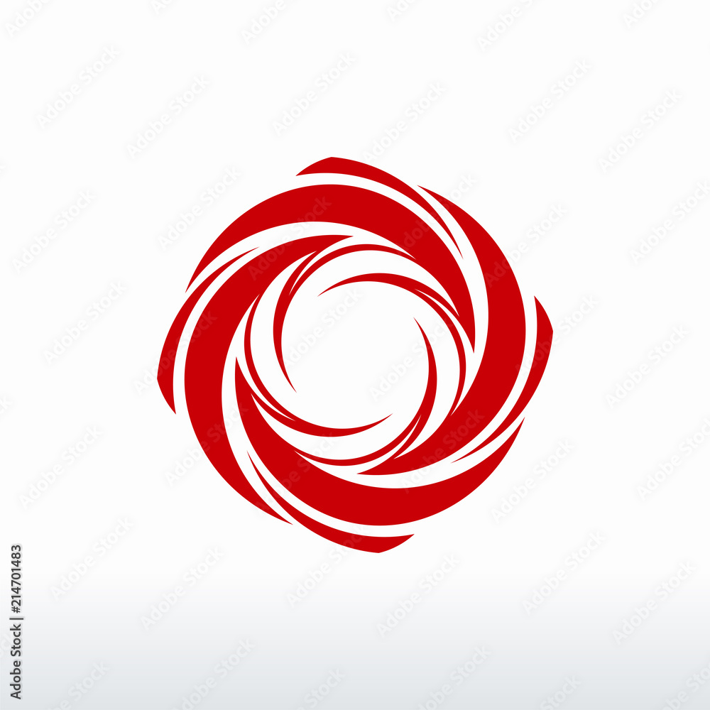 Circle Red Tornado logo symbol isolated, Abstract Hurricane Logo Symbol ...