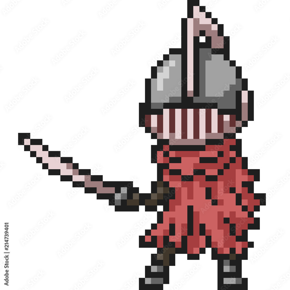 vector pixel art traveling knight Stock Vector | Adobe Stock