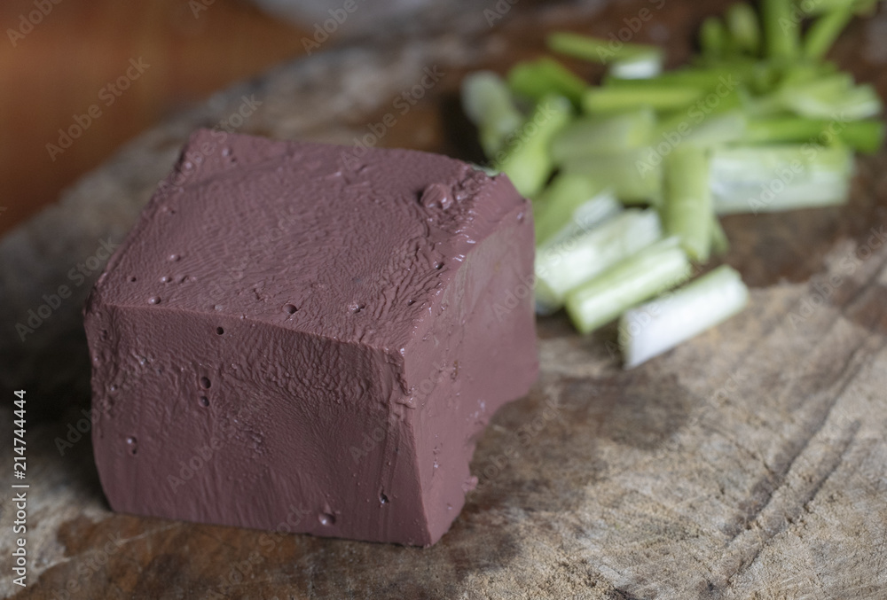 Pig blood cubes Stock Photo | Adobe Stock