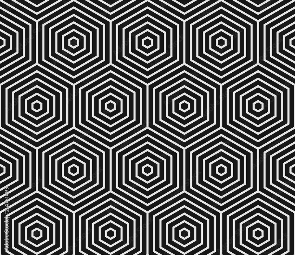 Abstract geometric pattern of seamless white hexagon mosaic grid ...