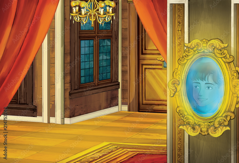 cartoon scene with medieval castle room - interior for different usage ...