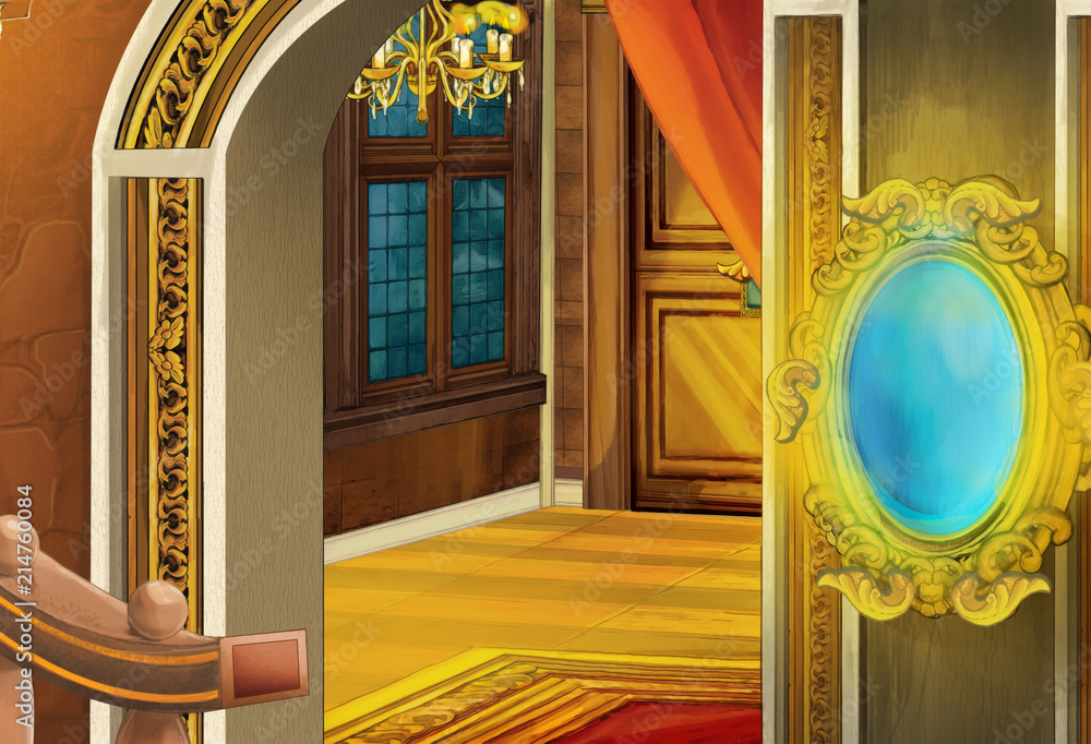 cartoon scene with medieval castle room - interior for different usage ...