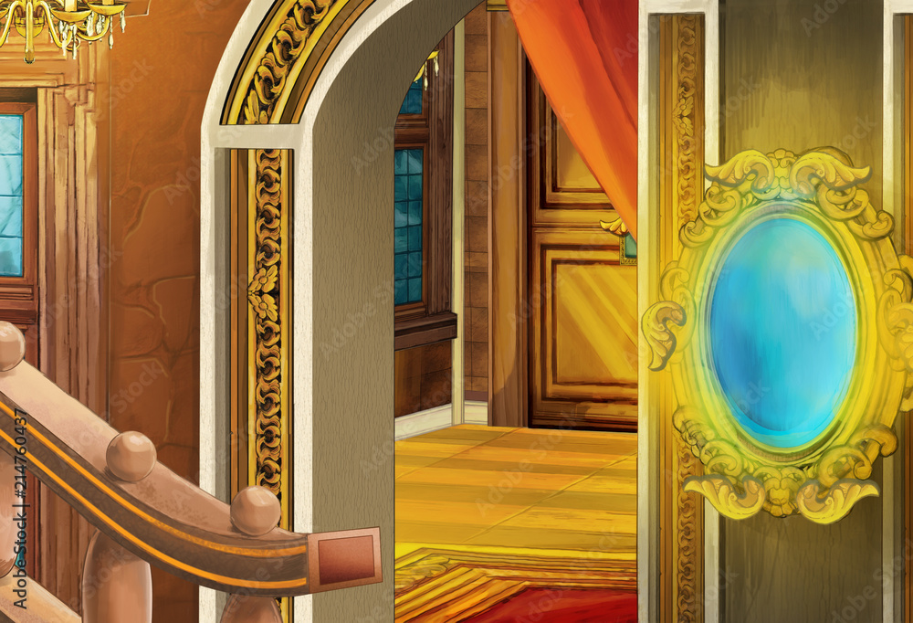 cartoon scene with medieval castle room - interior for different usage ...