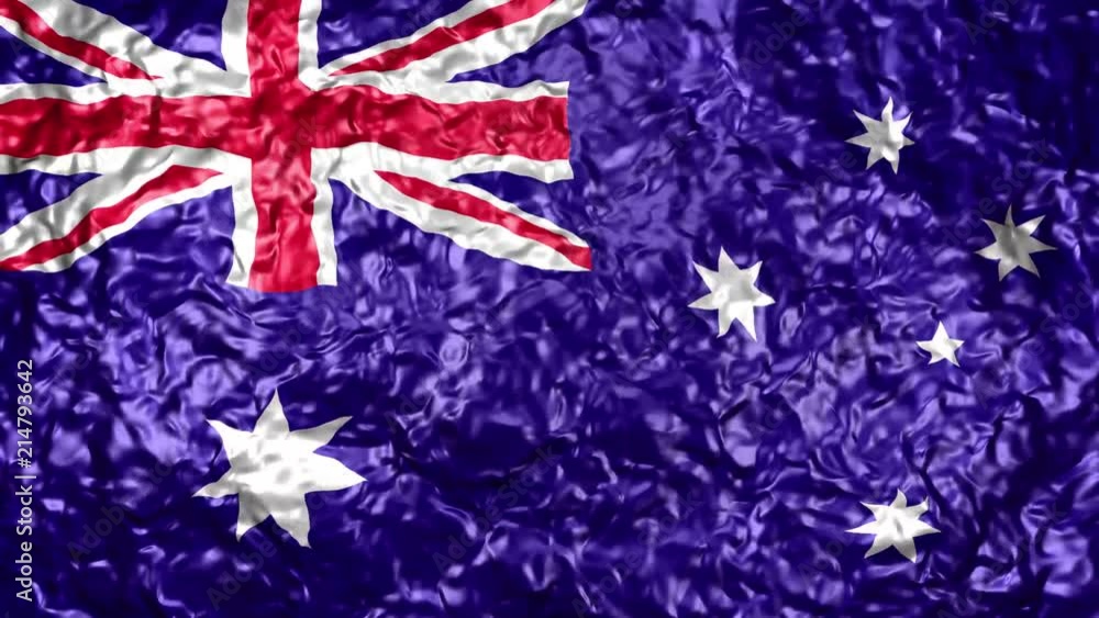 4K Ultra High Definition Video of realistic wavy flag over water ...